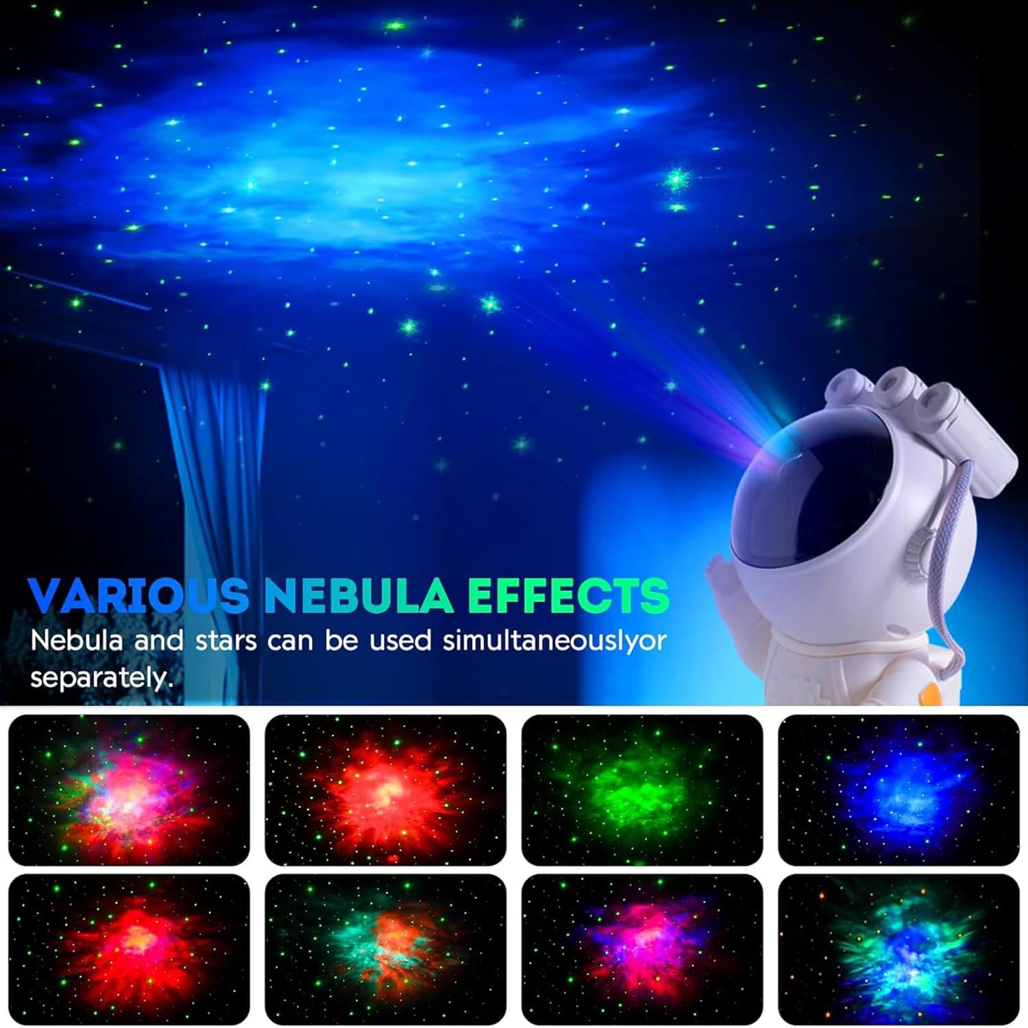 Astronaut Galaxy Star Projector Light with Nebula Timer and Remote ...