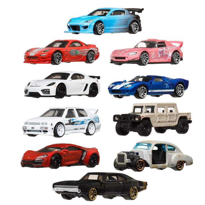 Hot Wheels Fast & Furious 1:64 Scale Die-Cast Toy Cars | Set of 10 ...